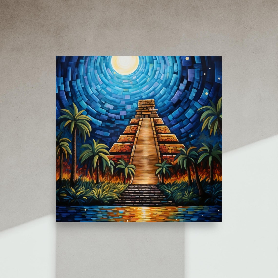 Aztec Aztlan Pyramid Poster Art Mayan, Incan Temple Print - Etsy