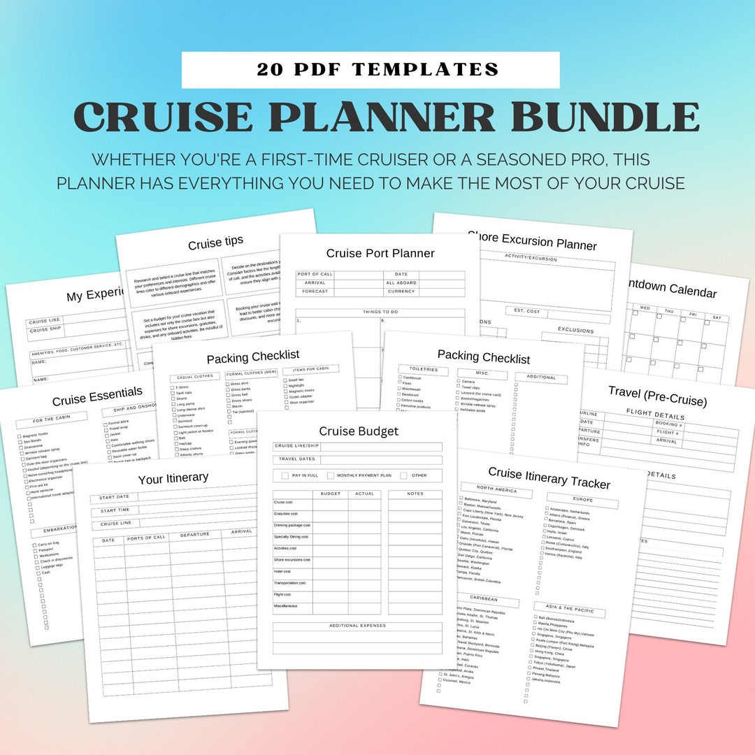 Cruise Planner Bundle, Cruise Guide, Cruise Planner, Printable Cruise ...