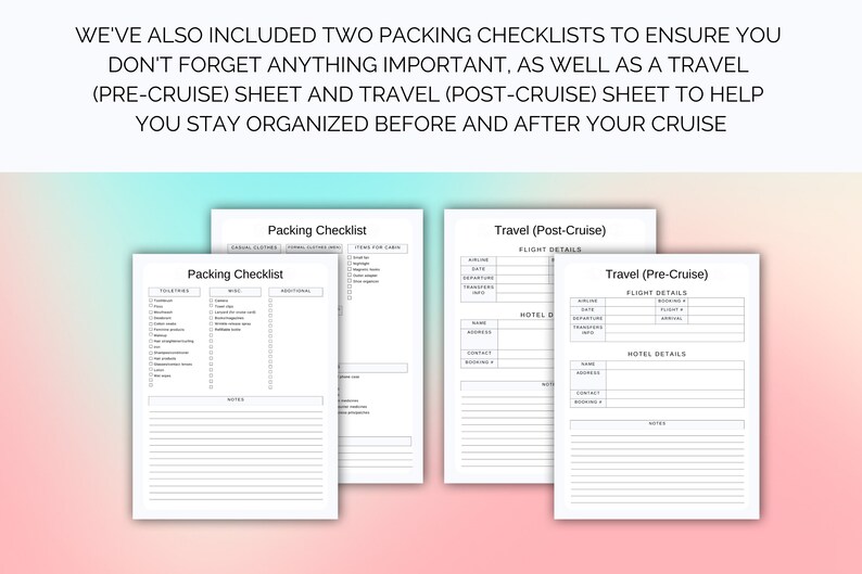 Cruise Planner Bundle, Printable Cruise Planning Guide, Cruise Tips ...
