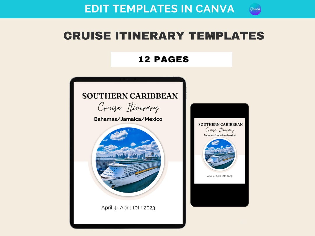 Canva Cruise Itinerary Template: Group Trip Planner (digital Download ...