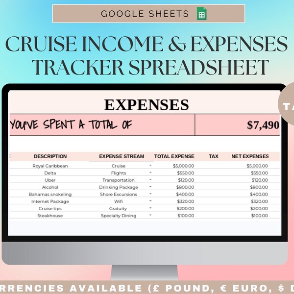 Cruise Spreadsheet - Etsy