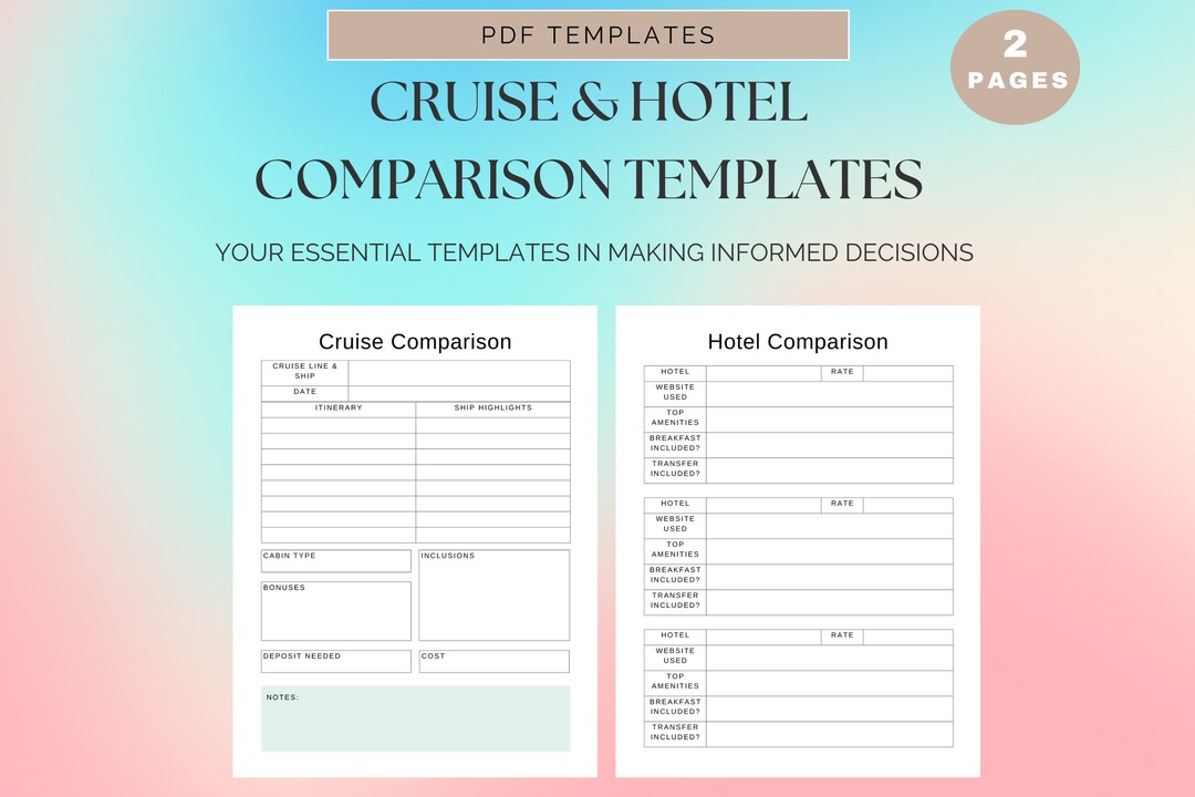 Modelo de comparação de cruzeiros, modelo de comparação de hotéis ...
