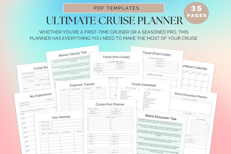 Cruise Planner Bundle, Printable Cruise Planning Guide, Cruise Tips, Shore Excursion Planner ...