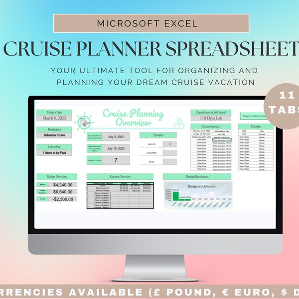 Cruise Spreadsheet - Etsy