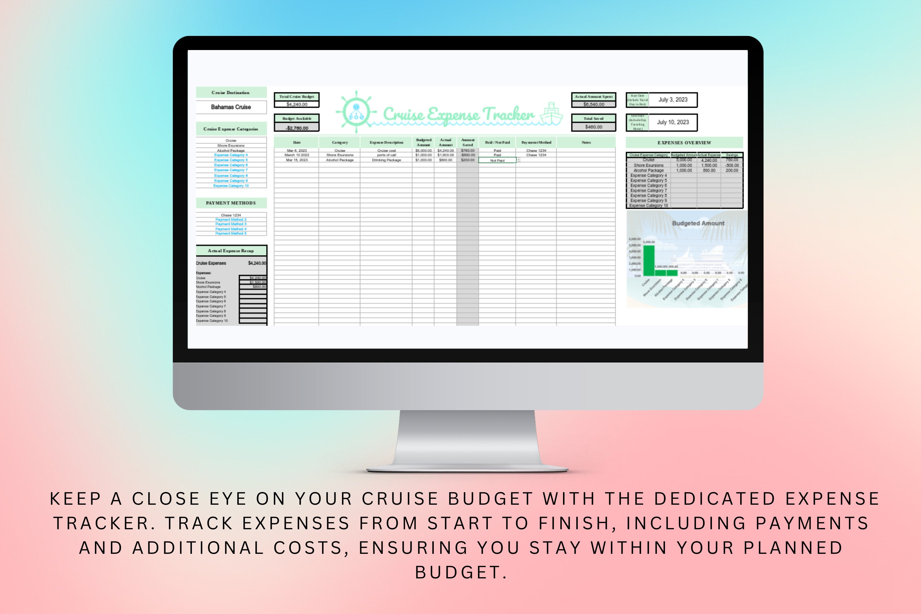 Cruise Planner Excel Spreadsheet, Cruise Planner Spreadsheet, Cruise ...