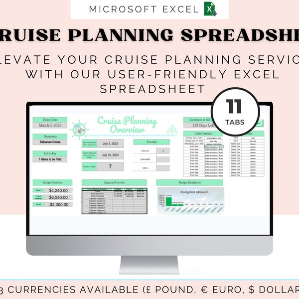 Travel Agent Spreadsheet Templates - Etsy