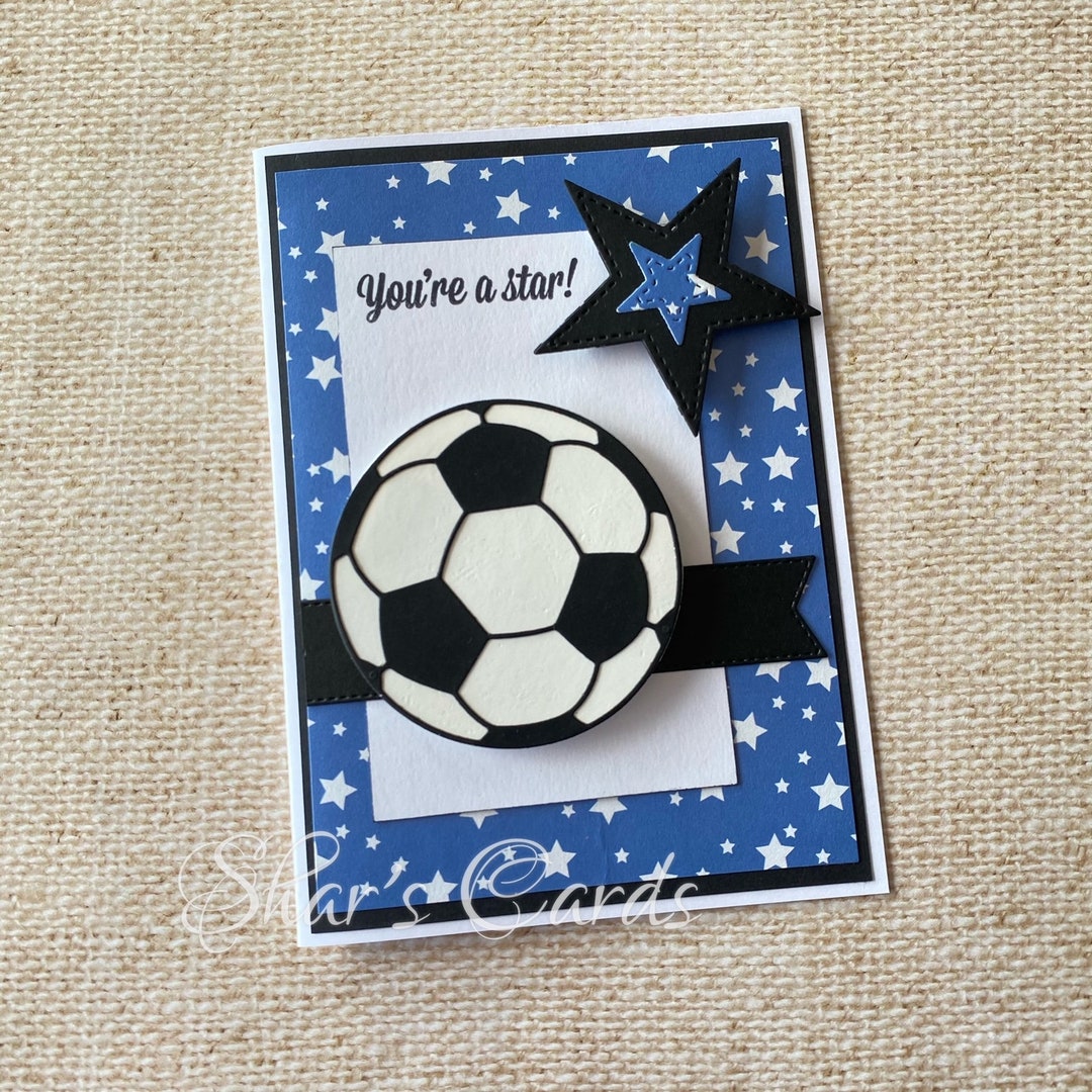 SOCCER THEME CARD You're a Star Kids Birthday Handmade - Etsy