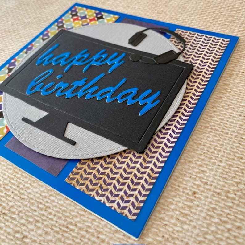 PC Gamer Birthday Card: Handmade Computer & Headphones Diecut - Etsy ...