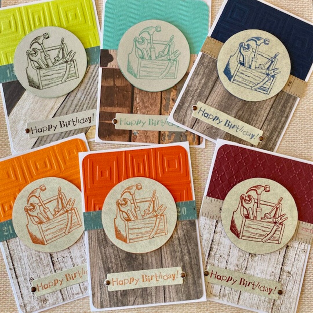 Male Birthday Card, TOOLBOX Tradie Toolkit Tradesman Handyman With ...