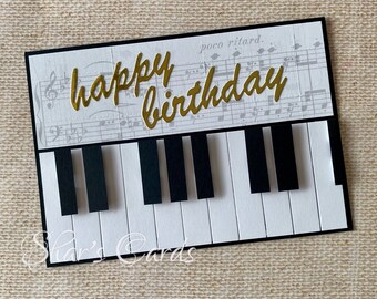 Piano Birthday Card - Etsy