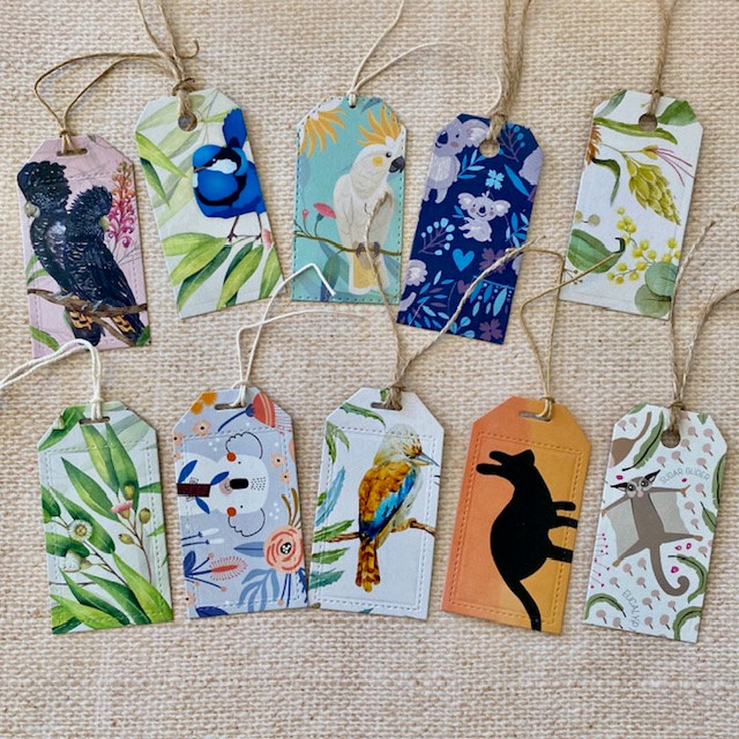 AUSTRALIAN Flora and Fauna, UPCYCLED Gift Tags, Aussie Animals 10 Pack ...
