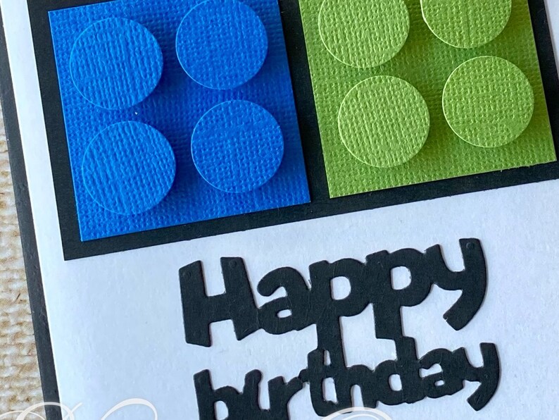 Building BLOCKS Theme Birthday Card Primary Colour Bricks - Etsy