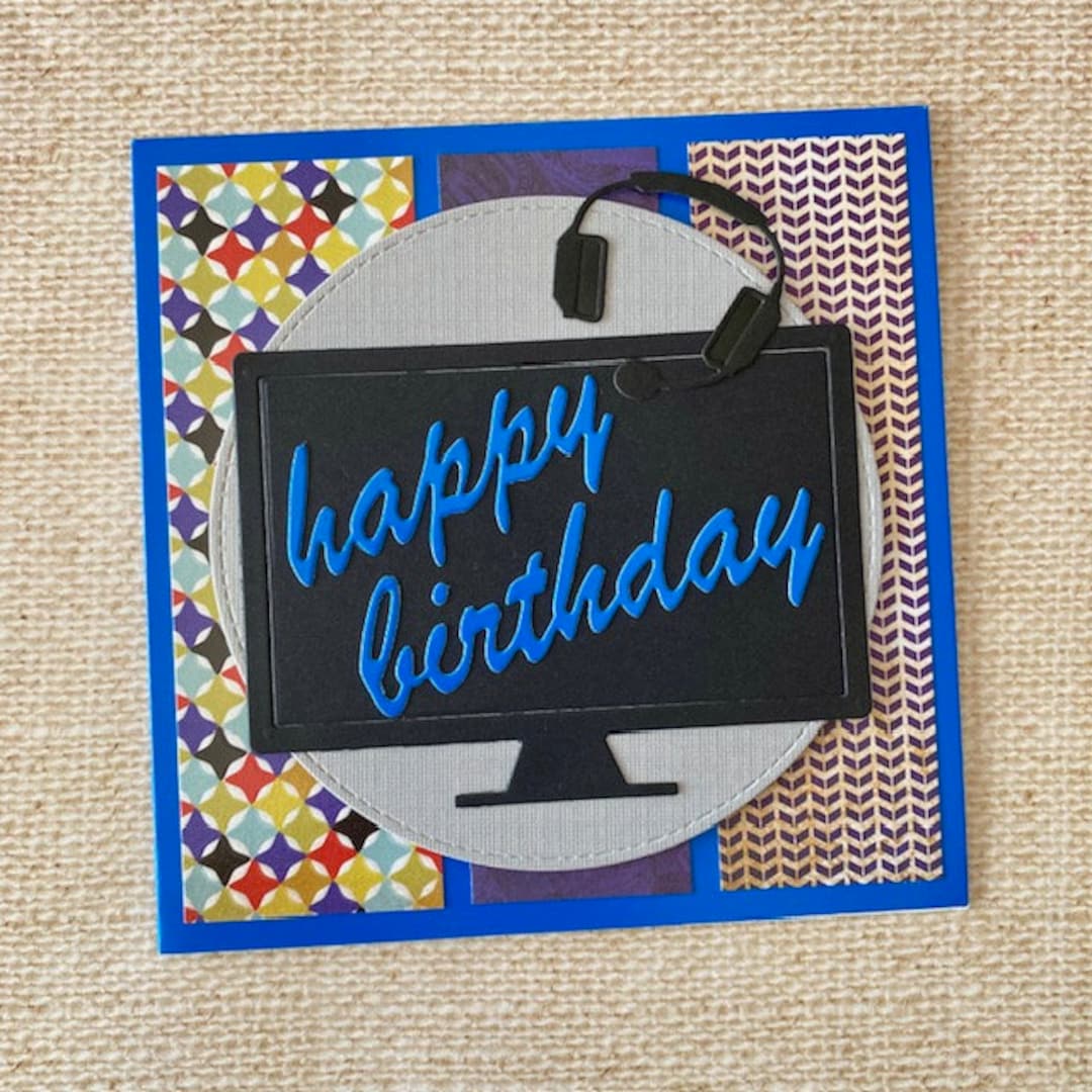 PC Gamer Computer HAPPY BIRTHDAY Card, Gaming, Office Clerk, Handmade ...