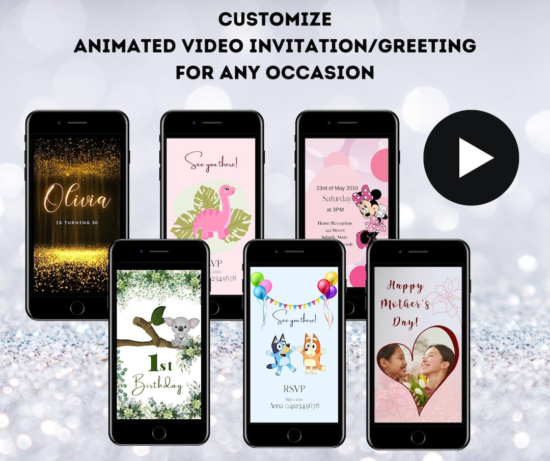Customize Animated Video Invitation, Video Greeting for Any Ocassion - Etsy