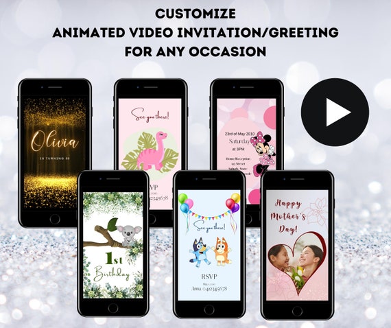 Customize Animated Video Invitation Video Greeting for Any - Etsy