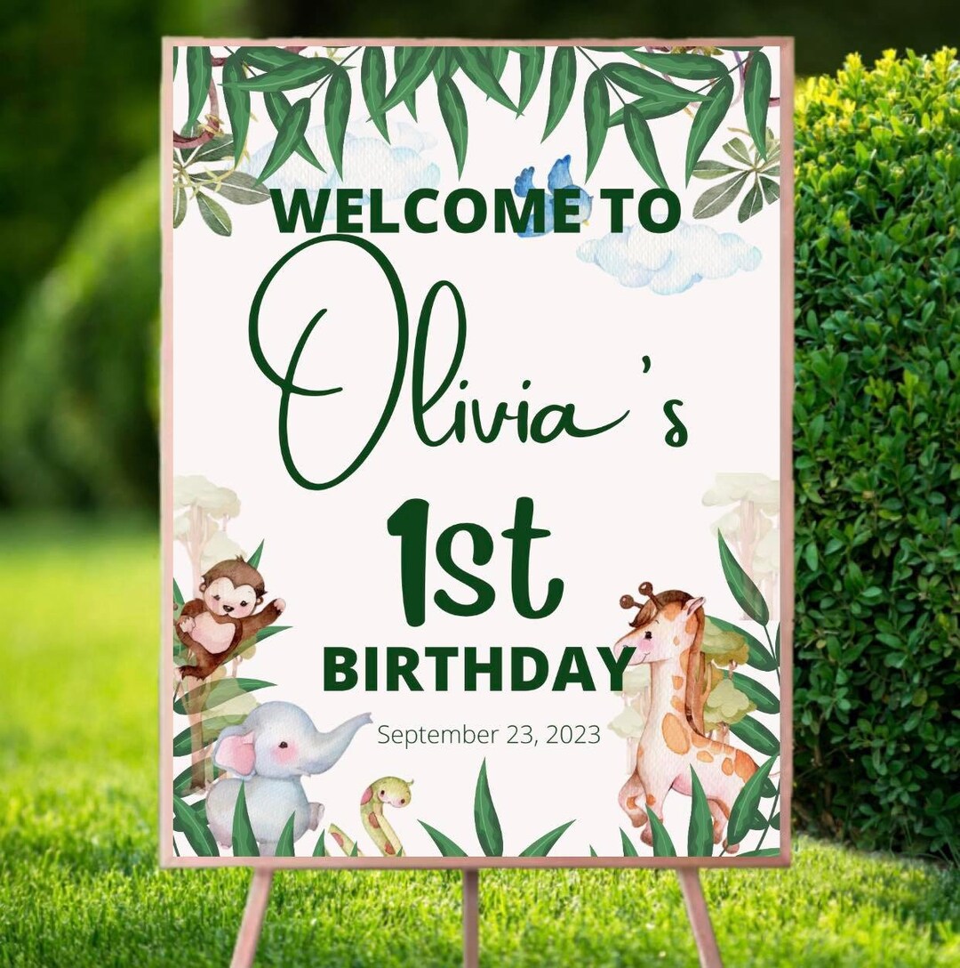 Printable Jungle Theme Welcome Sign / Customize Welcome Poster - Etsy