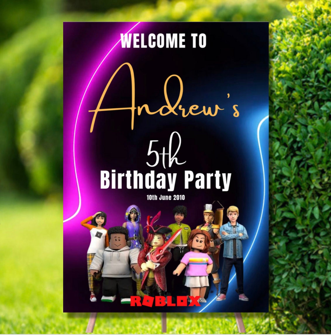 Printable Roblox Birthday Welcome Sign / Customize Welcome | Etsy