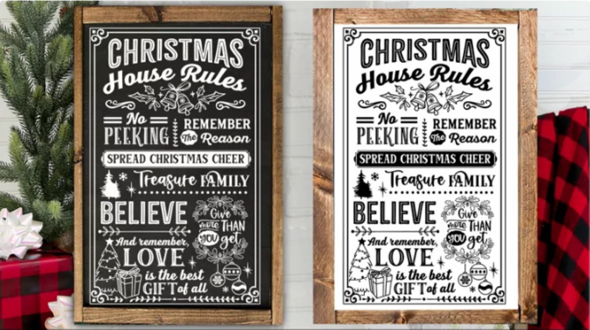 Christmas House Rules Big Poster Svg - Etsy