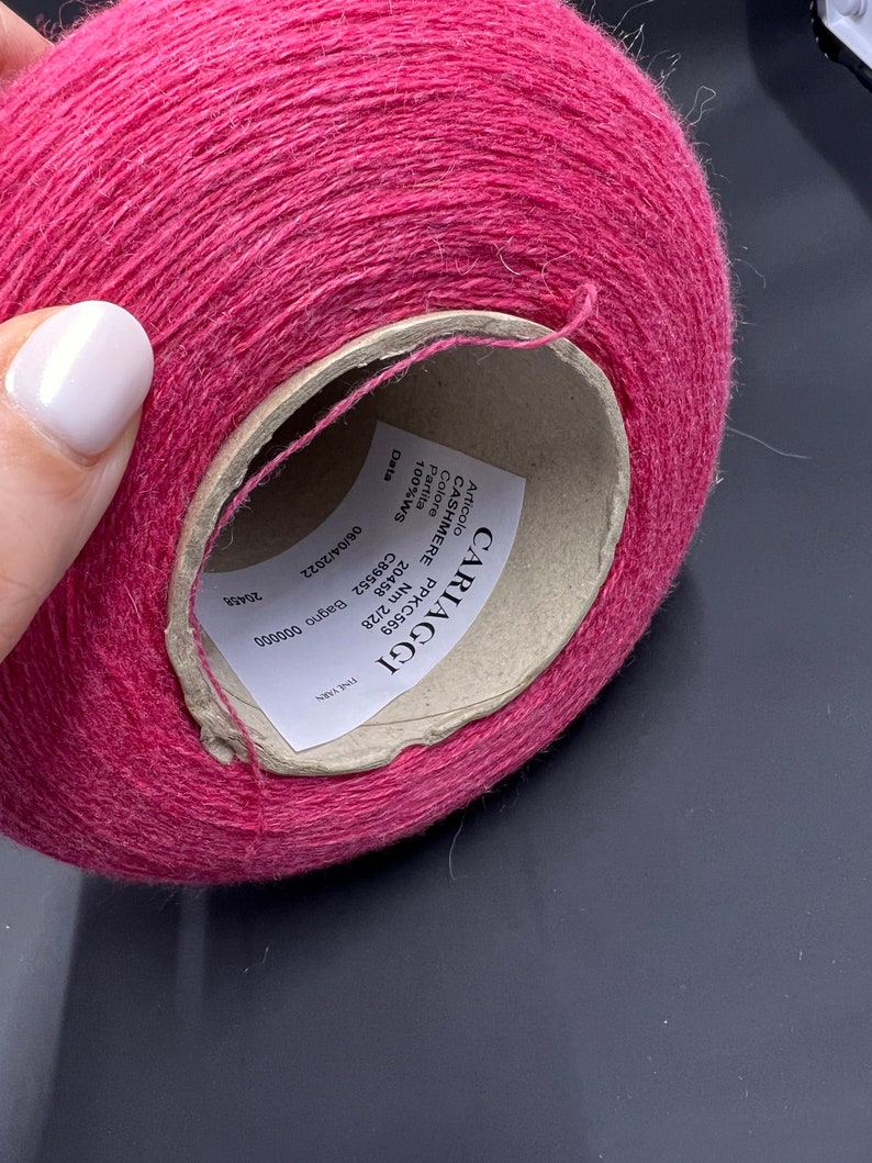 Cashmere Lace Yarn on Cone 100% Cashmere Azalea Italian Fine Yarn Hand ...