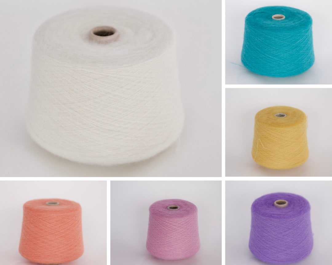 Kid Mohair Yarn- 100g/ 900m - 70/30% Kid Mohair/silk, Yarn on a Cone ...