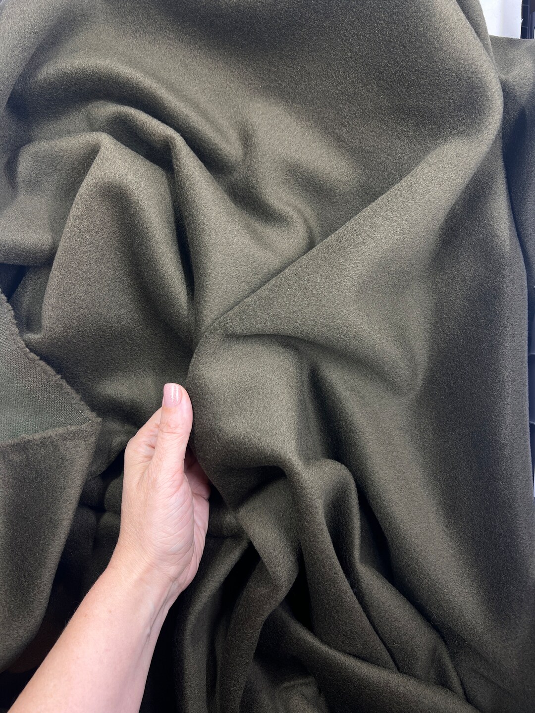 Cashmere Lana Fabric, Khaki Color Fabric Woven in ITALY, Soft Material ...