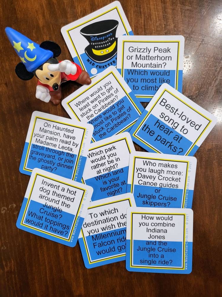 Disneyland Conversation Cards Set 3 Pocket Game Family Fun Vacation ...