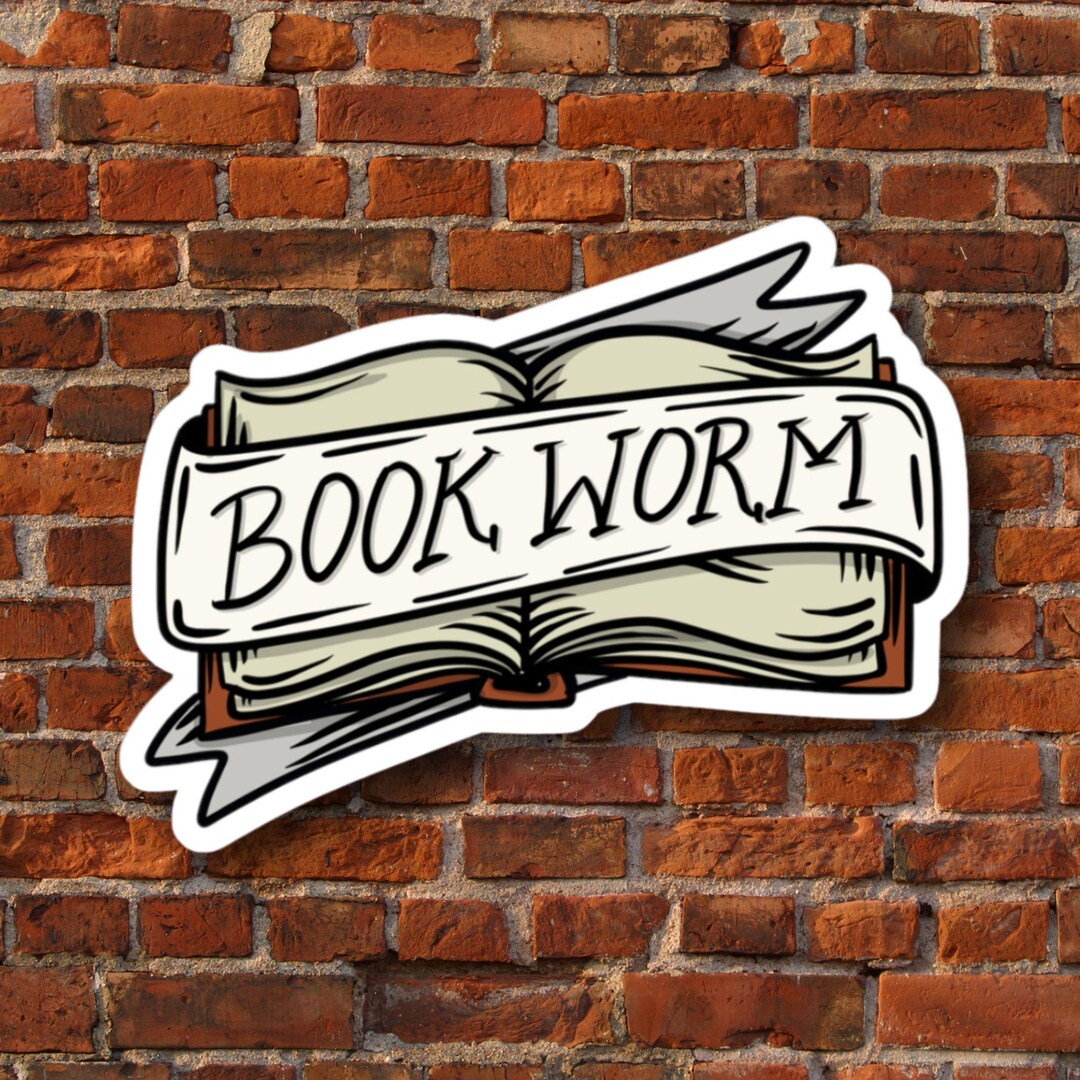 Tattoo Style Bookworm Stickers, Book Lover Decals, Literary Tattoo Art ...