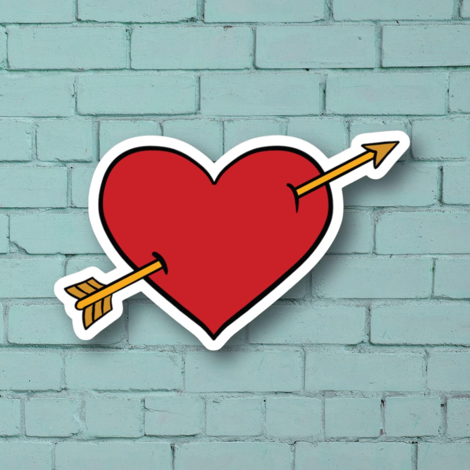 Heart Arrow Kiss-cut Stickers, Love Decal, Romantic Laptop Decal ...