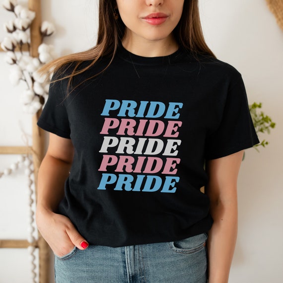 Trans Pride Flag T-shirt Transgender Pride Tee Cute Pride | Etsy