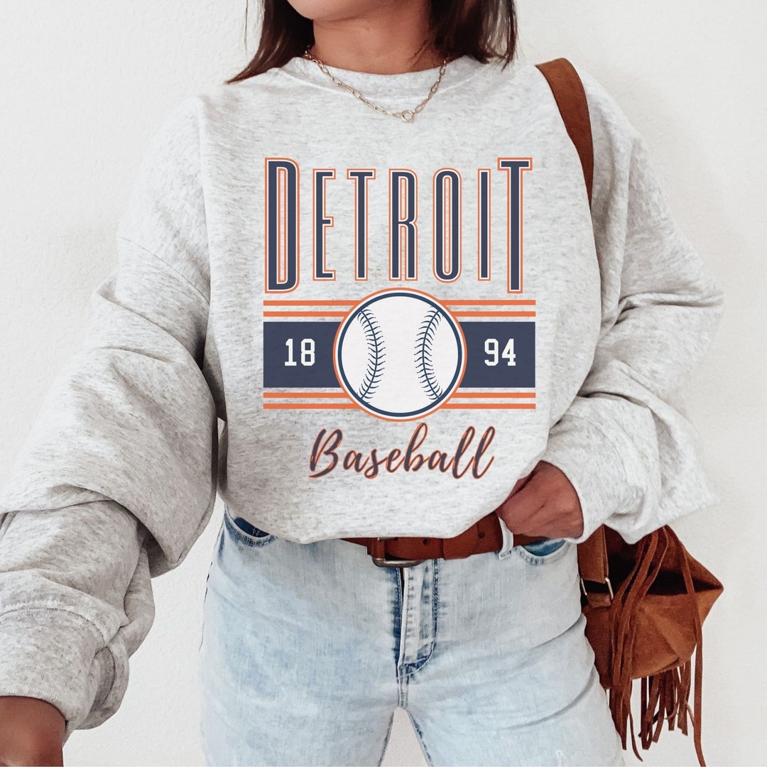 Detroit Baseball Retro Unisex Sweatshirt, Vintage Preppy Crewneck ...