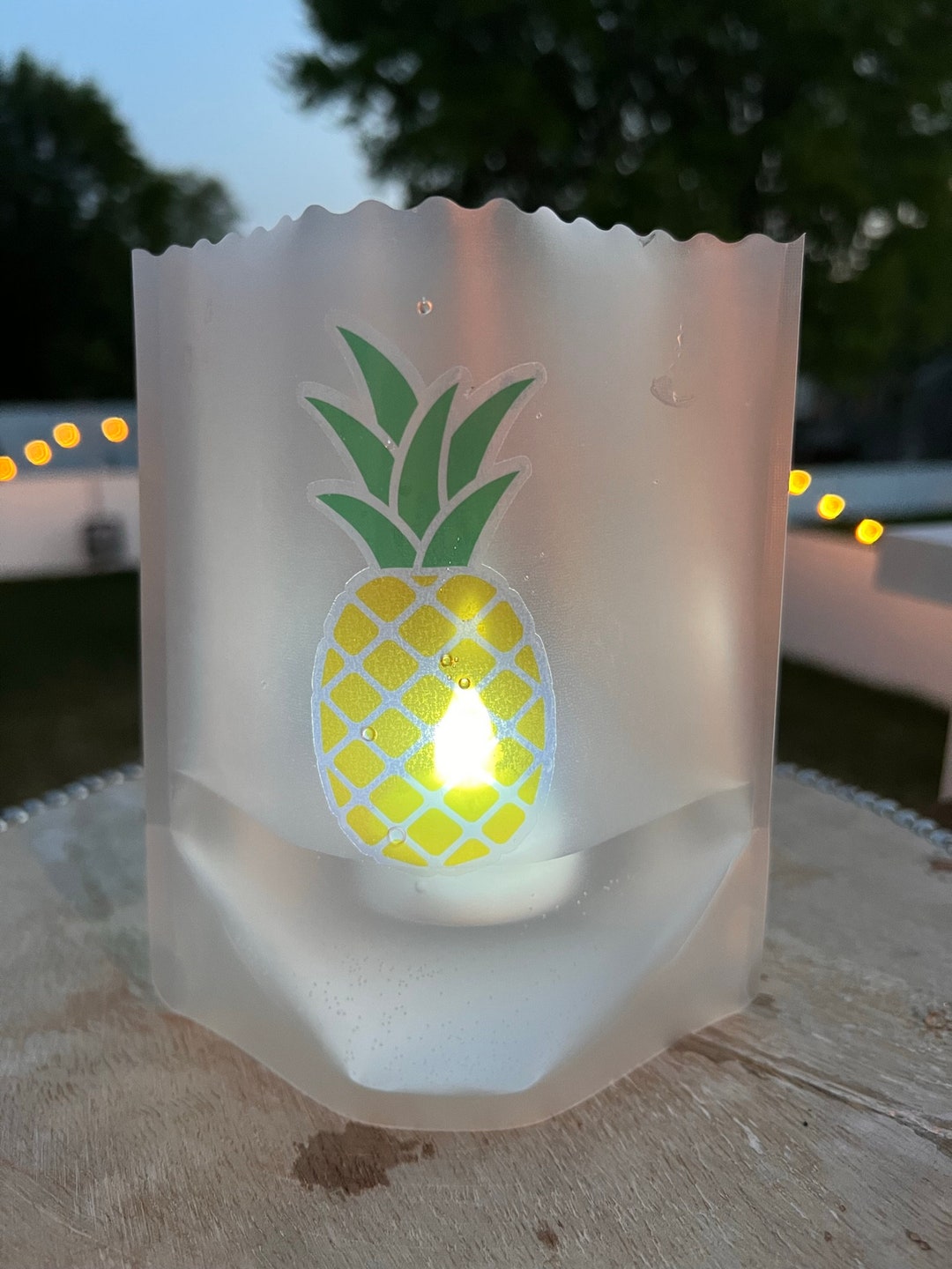 Set of 4, Re-usable PINEAPPLE Luminary Lights for Parties and ...