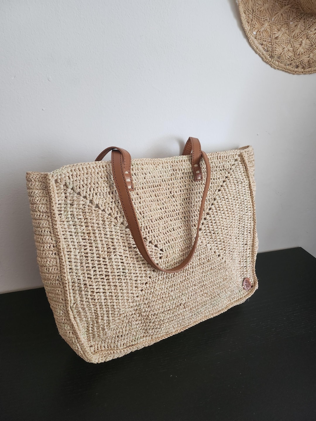 Bast-Einkaufstasche, Bast-Tasche, Strandtasche, Bast-Stroh-Tasche ...