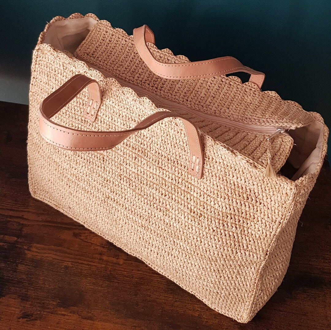 Crocheted Raffia Bag - Etsy
