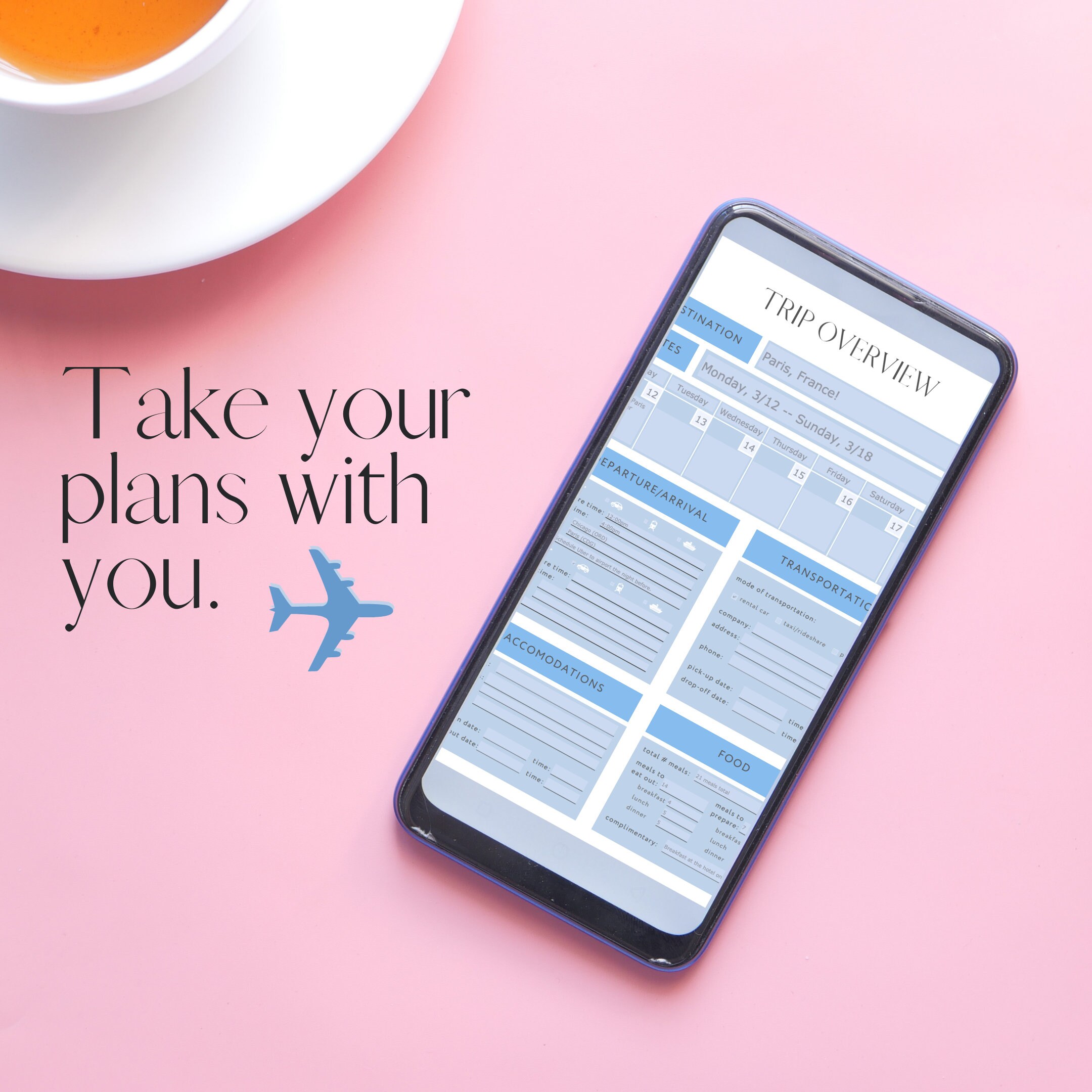 Editable Travel Planner, US Letter Format, Travel Overview Page, Daily ...