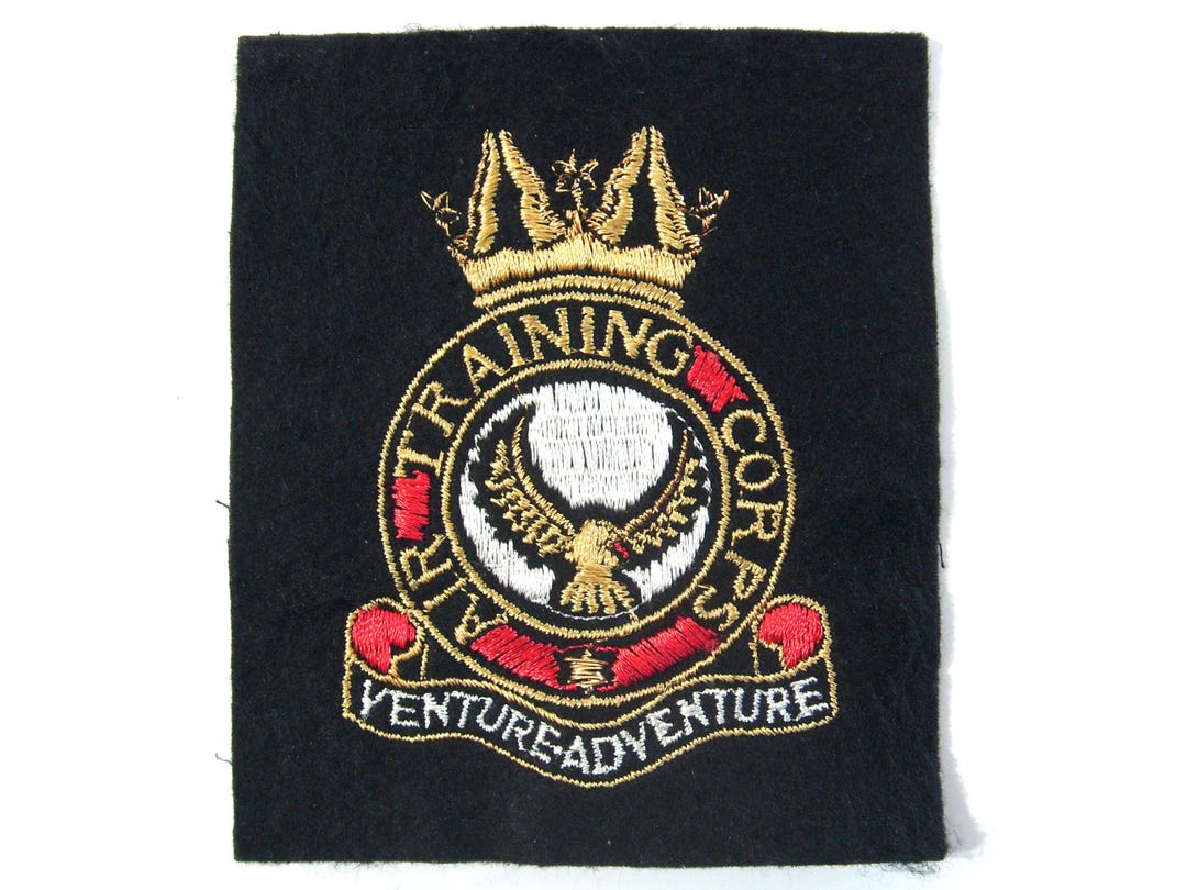 Vintage AIR TRAINING CORPS Atc Embroidered Patch Blazer Badge Crest Raf ...