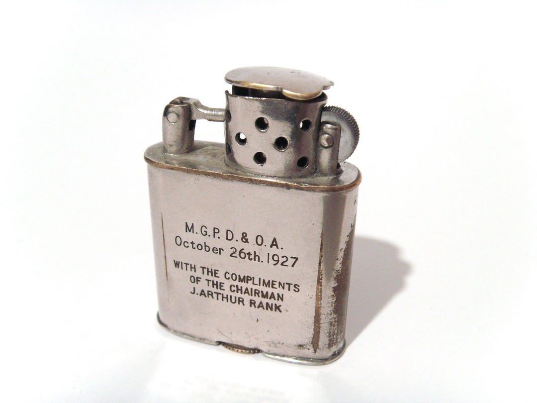 ORLIK 1926 Vintage Lift Arm Petrol Lighter Inscribed J Arthur RANK ...