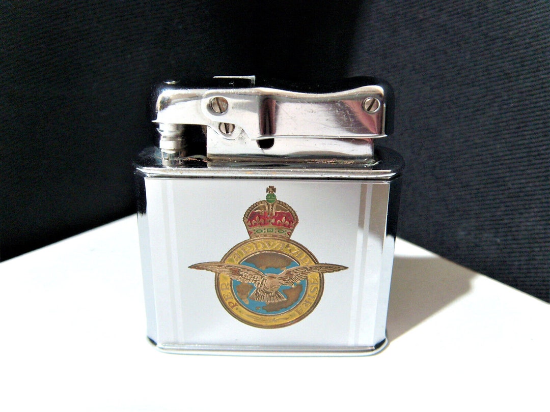 Vintage C1950s COLIBRI MONOPOL RAF Badge Insignia Petrol Lighter W ...