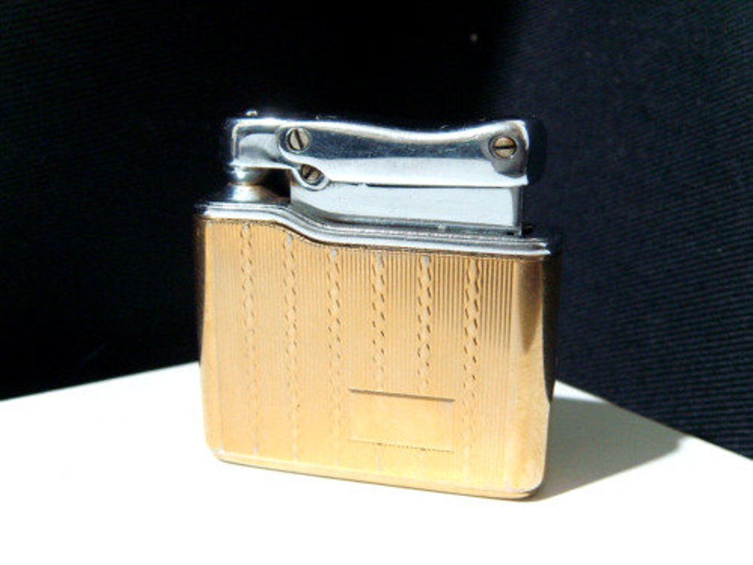 Vintage 1970s 80s COLIBRI MONOGAS Ladies Flint Gas Lighter Two Tone ...
