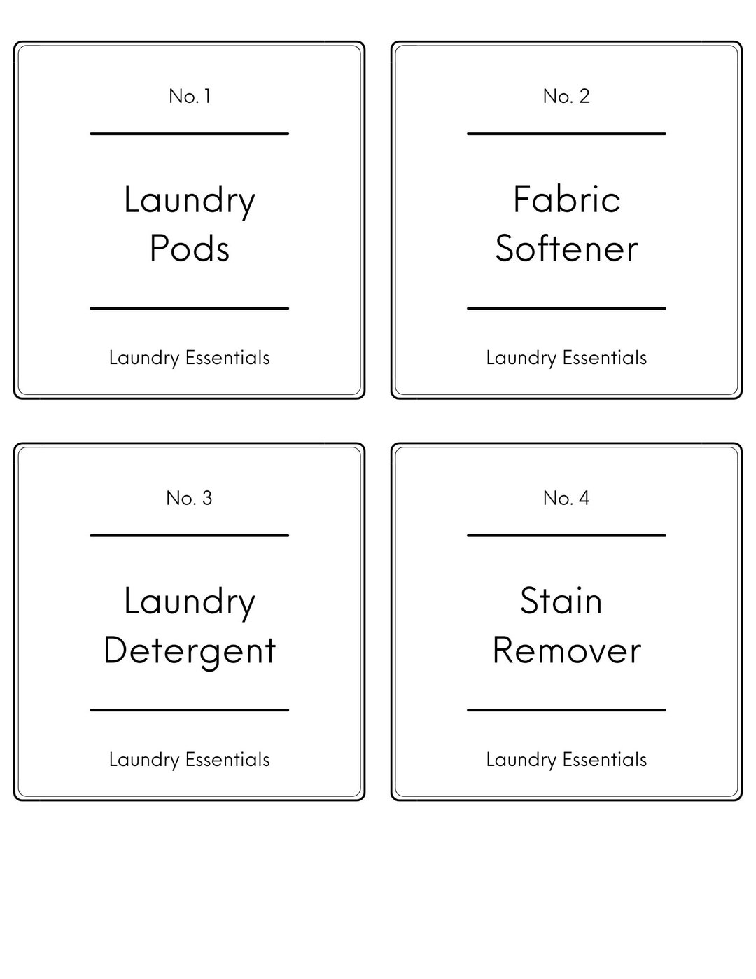 Minimalist Laundry Labels - 4 X 4" - Etsy