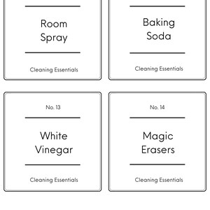 Minimalist Cleaning Labels - 4x4" - Etsy