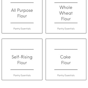 Minimalist Pantry Labels - 4x4" - Etsy