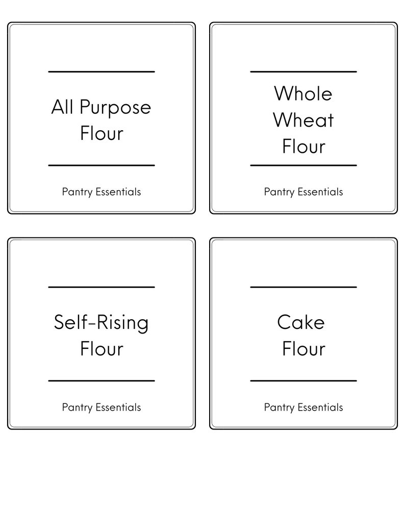 Minimalist Pantry Labels - 4x4" - Etsy