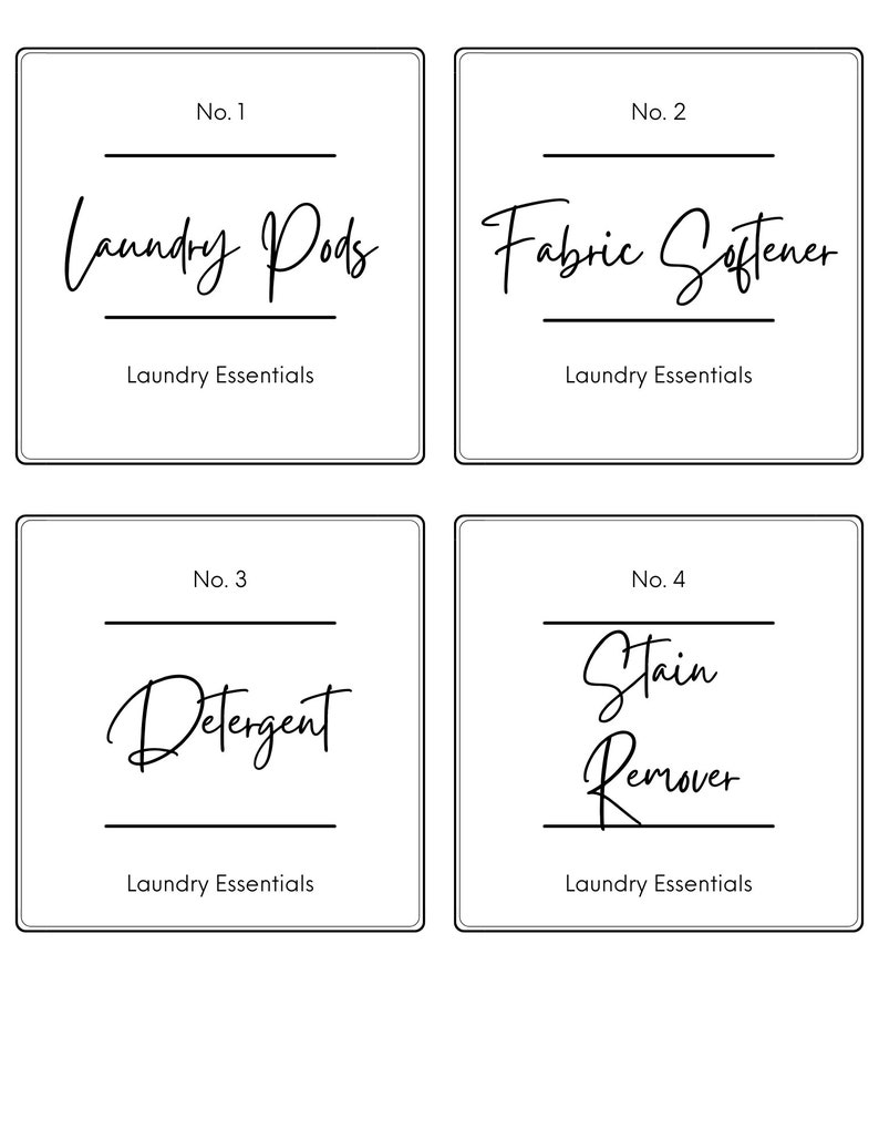 Script Laundry Labels 4 X 4 - Etsy