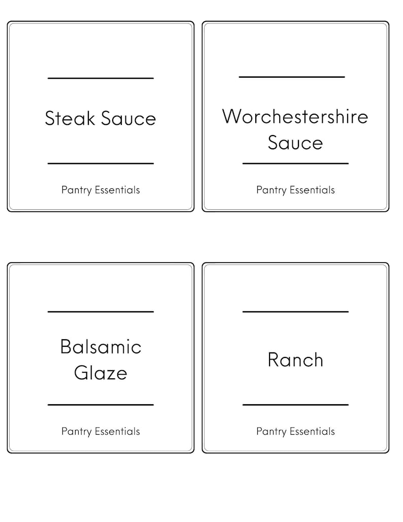 Minimalist Pantry Labels Liquids 4x4 - Etsy