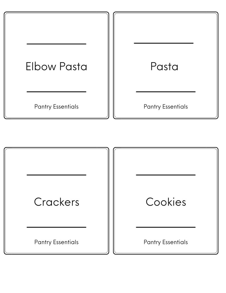 Minimalist Pantry Labels - 4x4" - Etsy