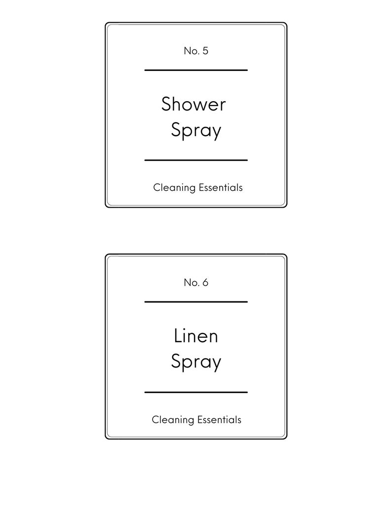 Minimalist Cleaning Labels 4x4 - Etsy