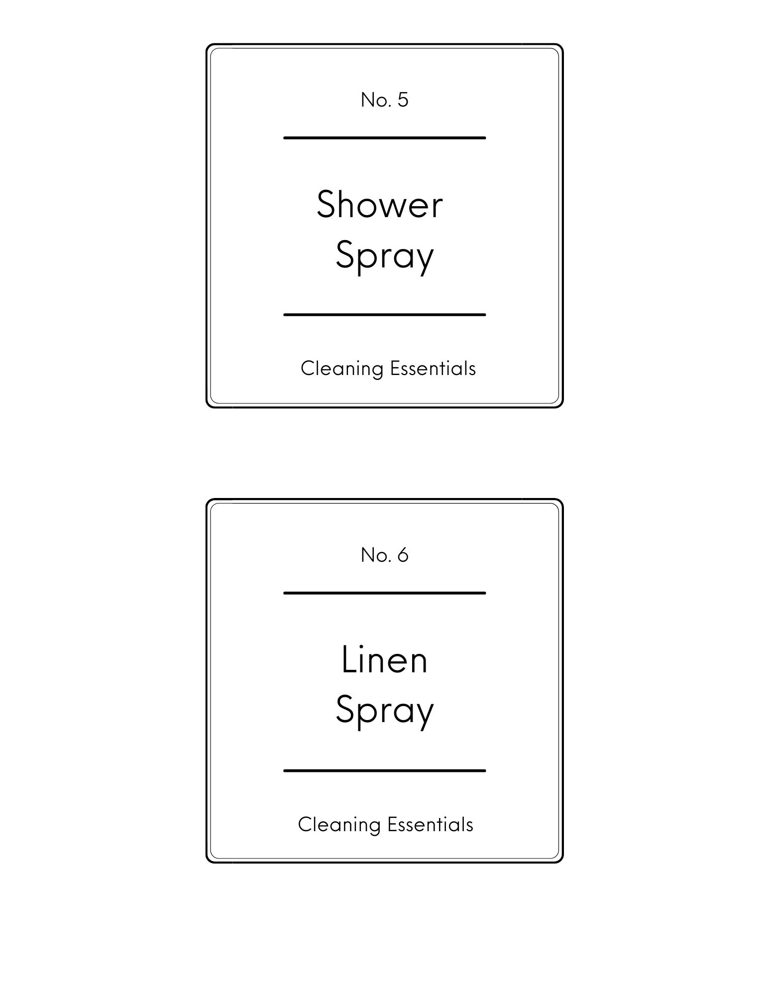 Minimalist Cleaning Labels - 4x4" - Etsy