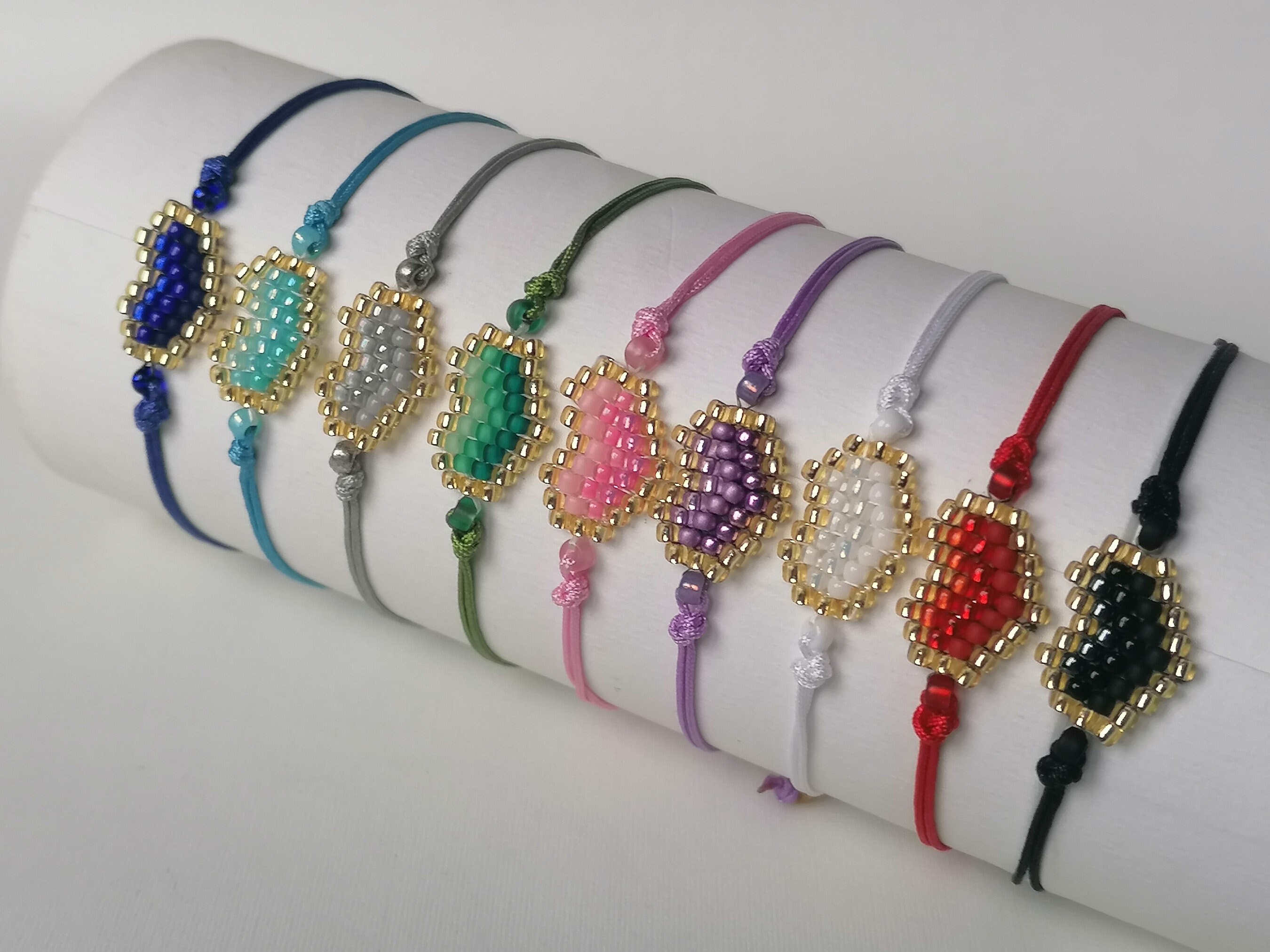 HEART CHARM Bracelet-heart String Bracelet-heart Cord Bracelet-beaded ...