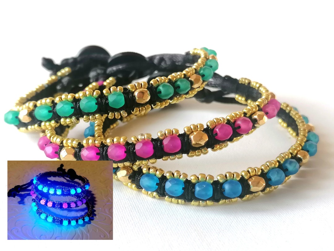 UV Reactive Fluorescent Bracelets-uv Blacklight Bracelet-glow in the ...