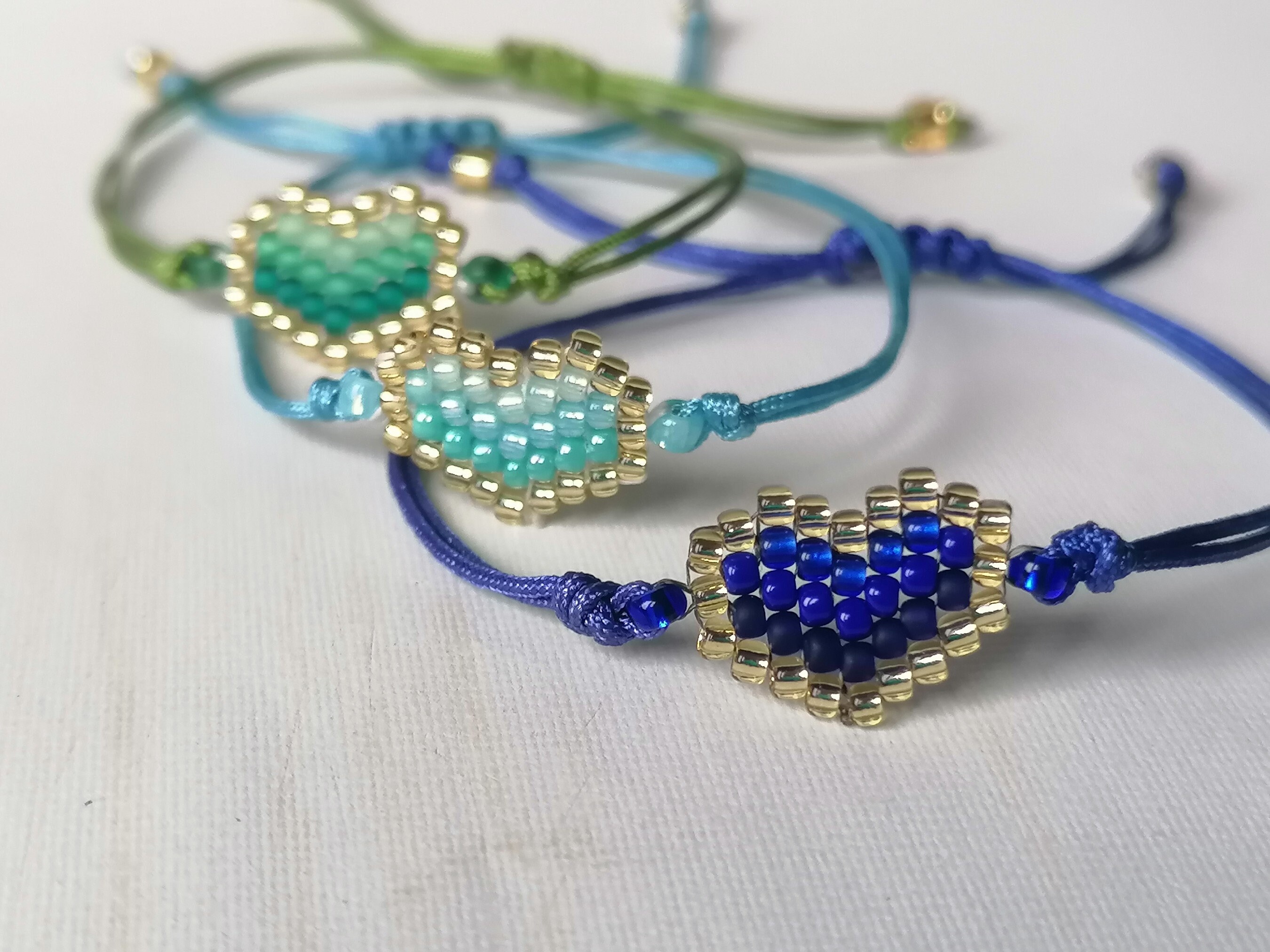 HEART CHARM Bracelet-heart String Bracelet-heart Cord Bracelet-beaded ...